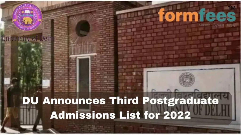 DU Announces Third Postgraduate Admissions List for 2022 – Formfees