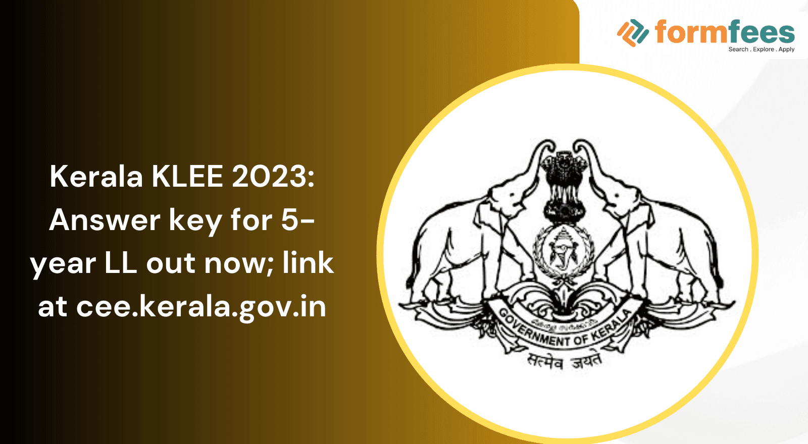Kerala KLEE 2023: Answer key for 5-year LL out now; link at cee.kerala.gov.in – Formfees