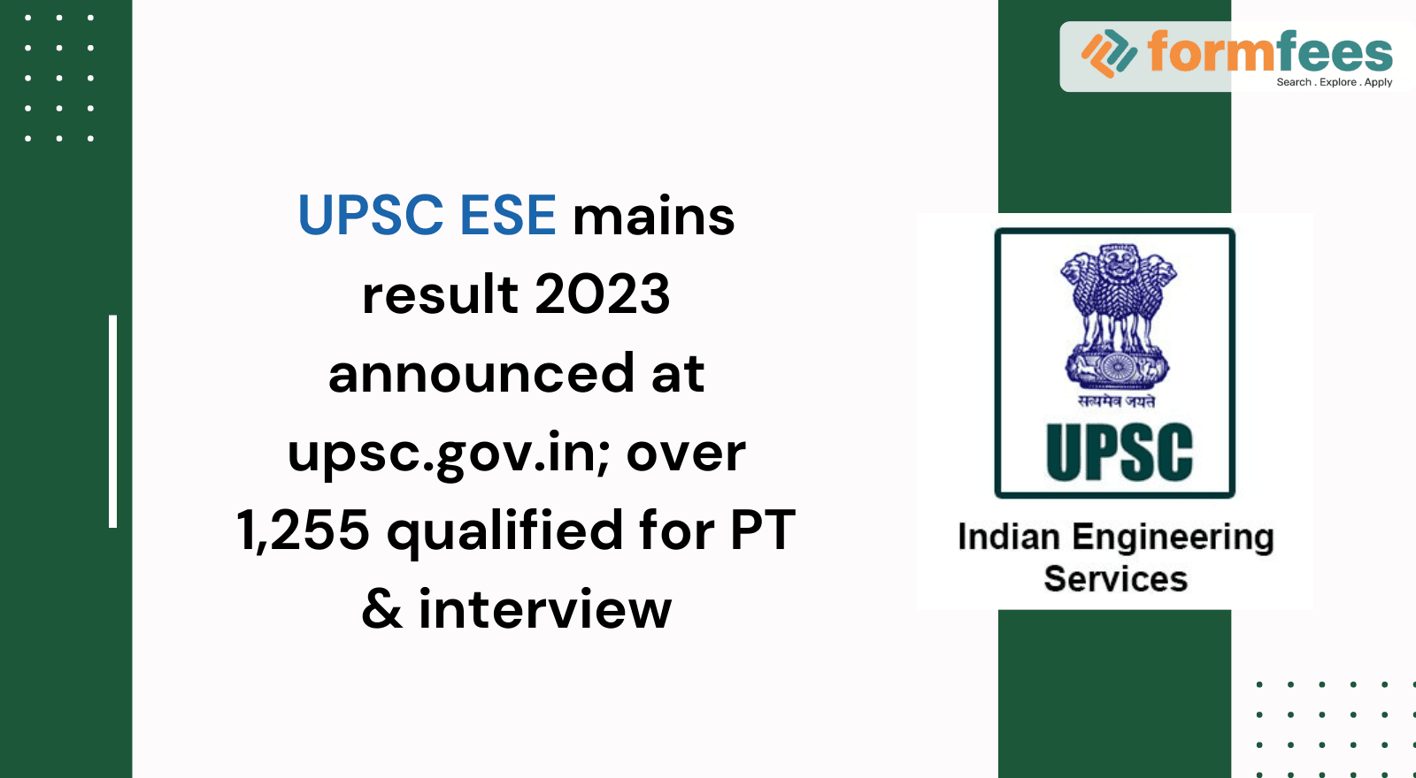 UPSC ESE mains result 2023 announced at upsc.gov.in; over 1,255 ...