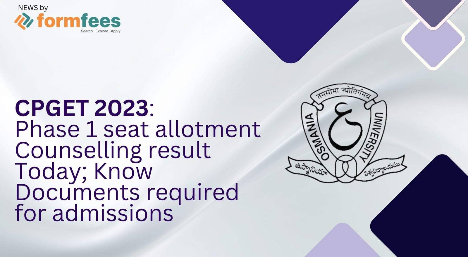 CPGET 2023: Phase 1 Seat Allotment Counselling Result Today; Know ...