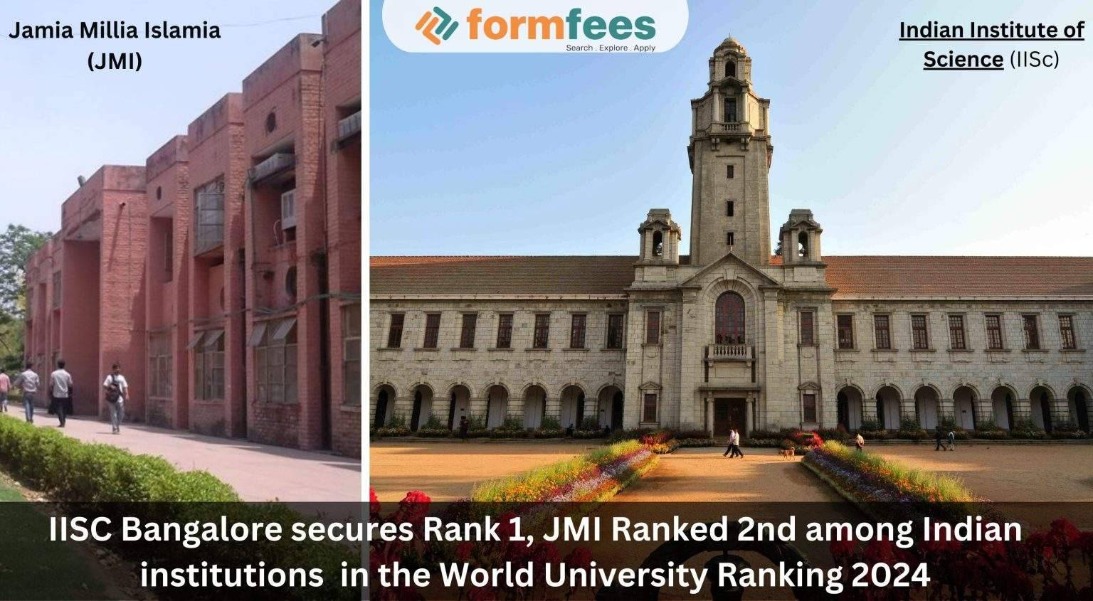 IISC Bangalore Secures Rank 1, JMI Ranked 2nd among Indian Institutions ...