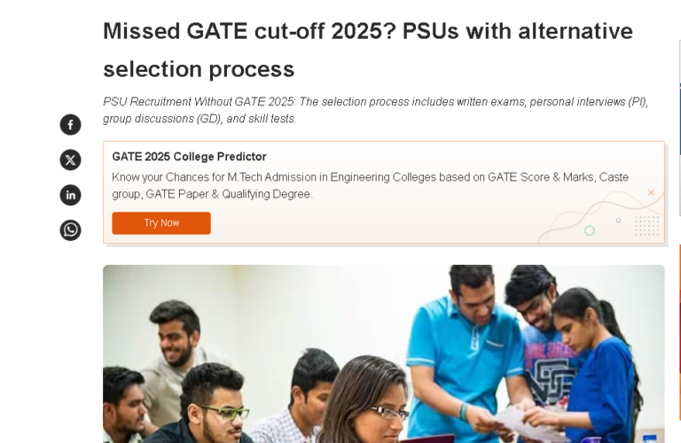 PSU Recruitment Without GATE 2025: Alternative Selection Processes for ...
