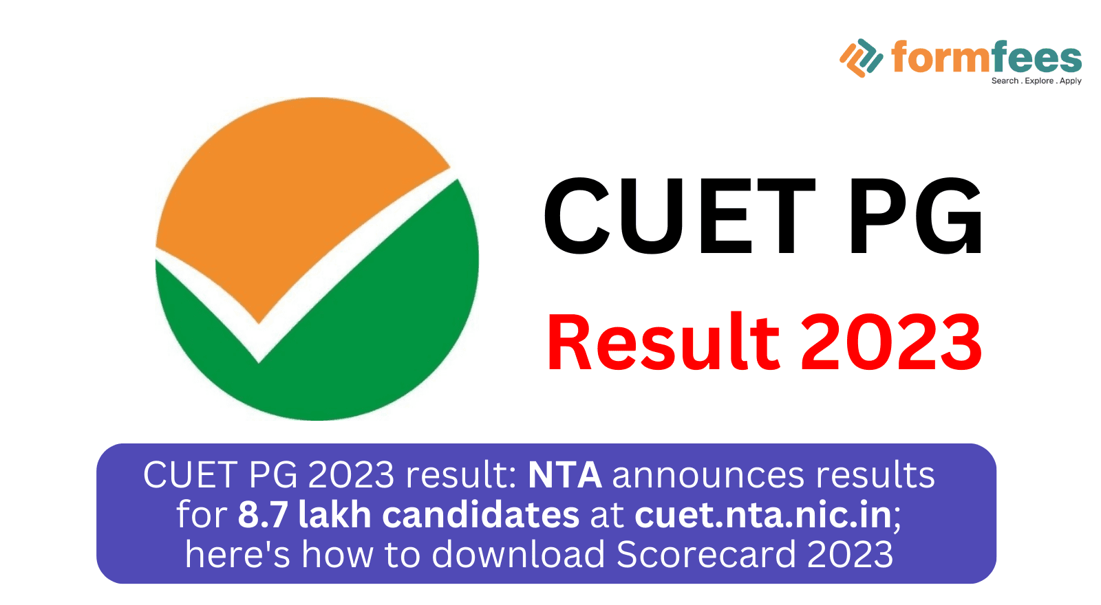 CUET PG 2023 result: NTA announces results for 8.7 lakh candidates at ...