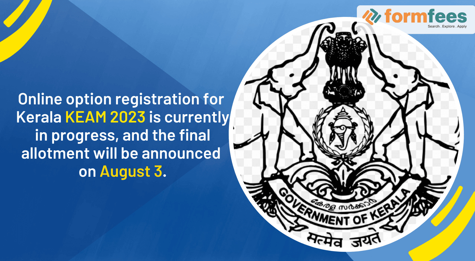 Online option registration for Kerala KEAM 2023 is currently in progress, and the final ...